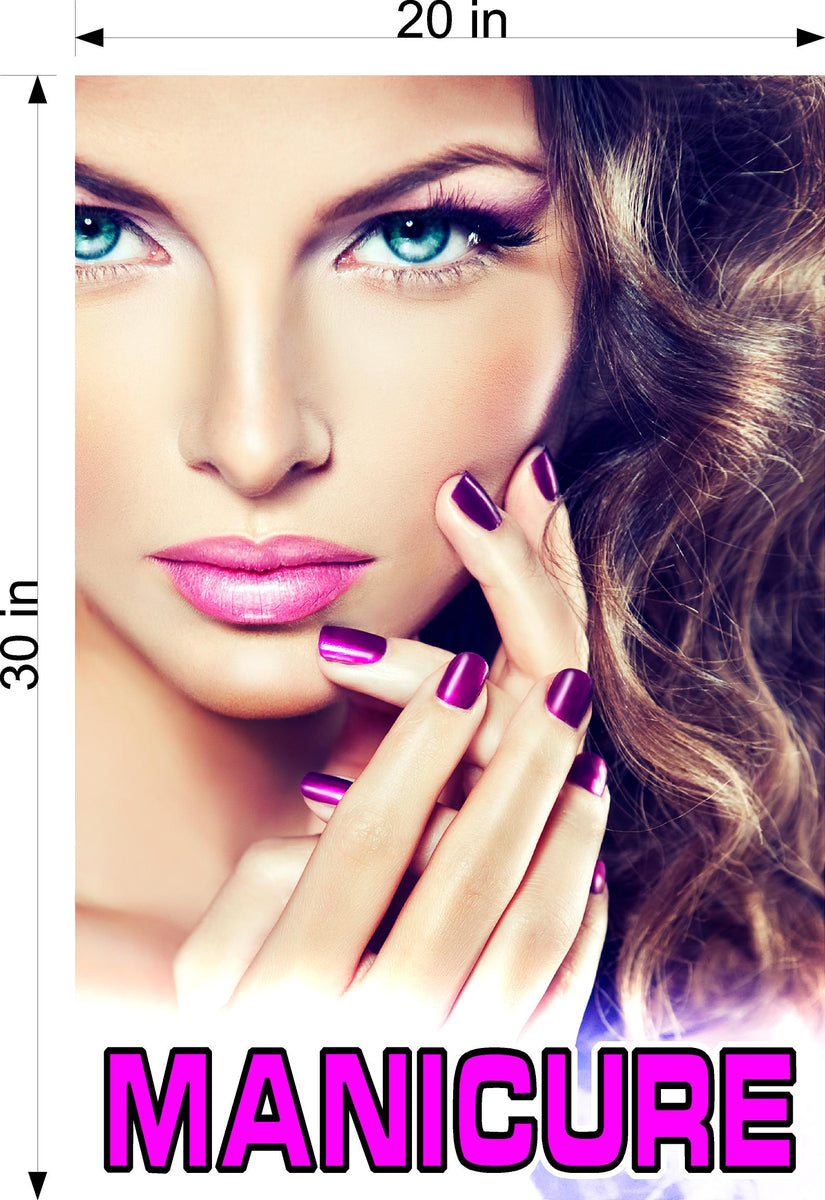 Manicure 03 Window Decal Interior/Exterior Extensions Nails Vertical ...