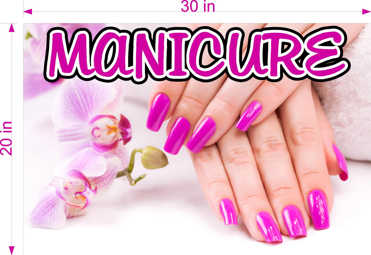 Manicure 04 Window Decal Interior/Exterior Extensions Nails Horizontal ...
