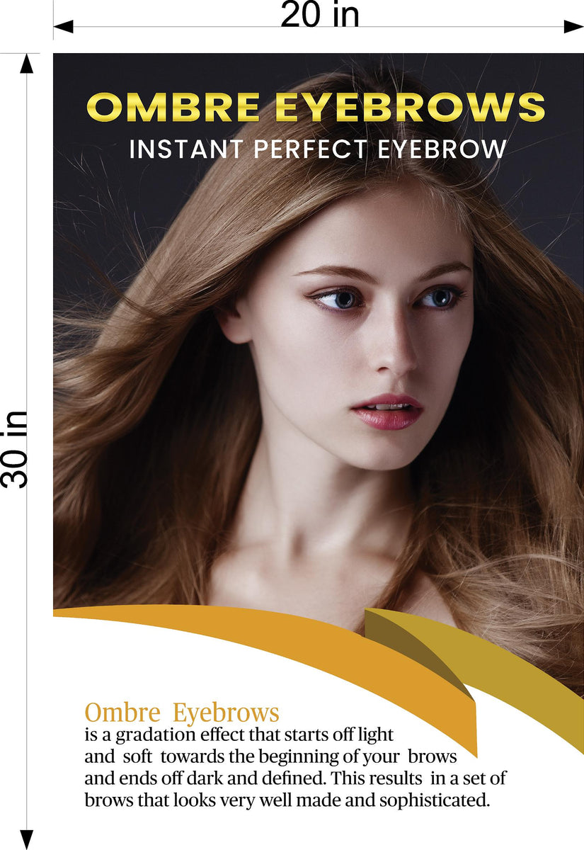 Ombre Eyebrows 05 Window Decal Interior/Exterior Vertical | NAILSIGNS ...