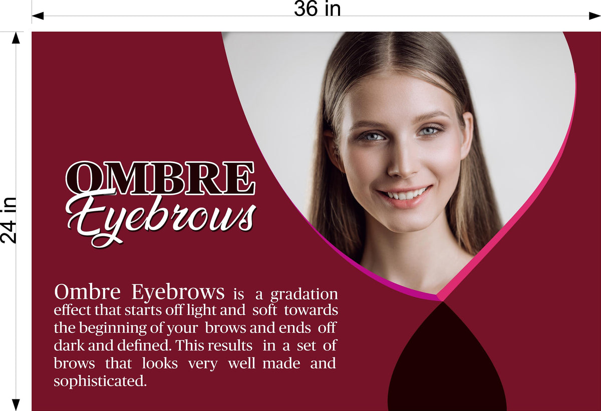 Ombre Eyebrows 09 Window Decal Interior/Exterior Horizontal | NAILSIGNS ...