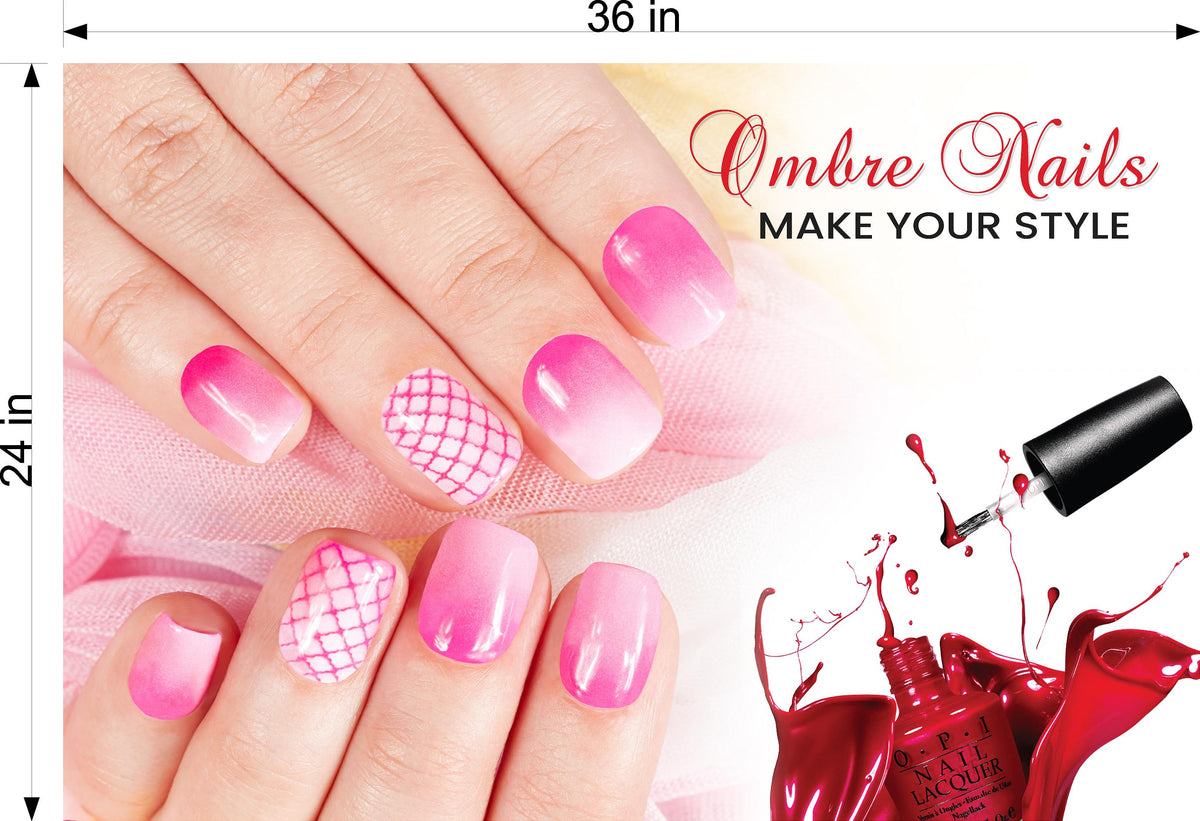 Ombre Nails 09 Window Decal Interior/Exterior Horizontal | NAILSIGNS ...