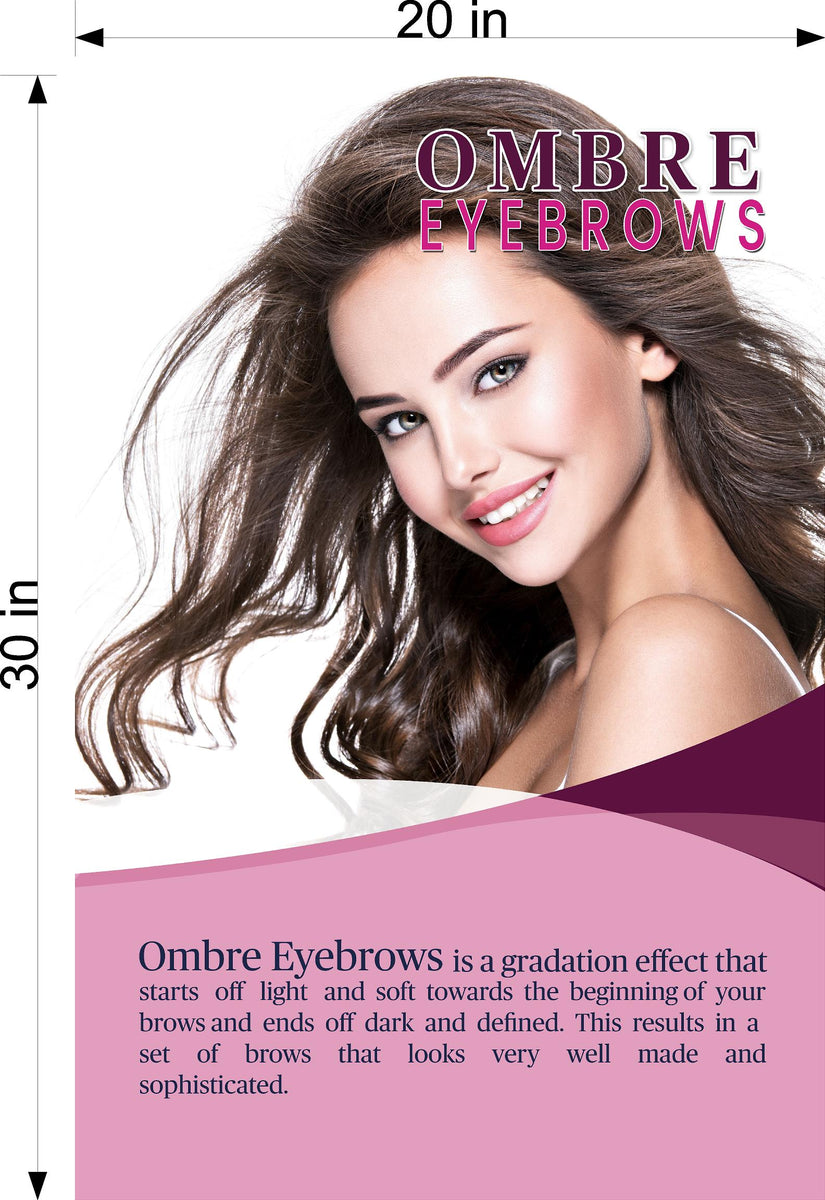 Ombre Eyebrows 08 Window Decal Interior/Exterior Vertical | NAILSIGNS ...