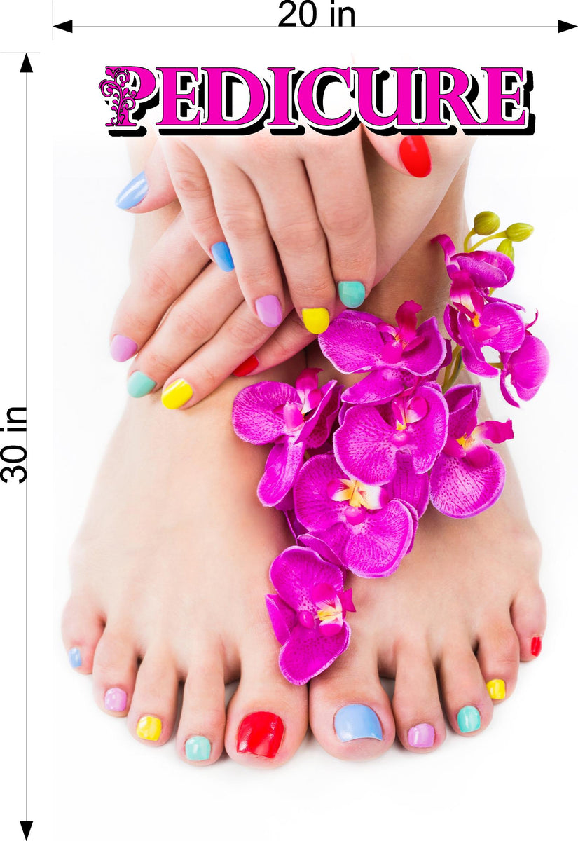 Pedicure 22 Window Decal Interior/Exterior Vertical | NAILSIGNS.com ...