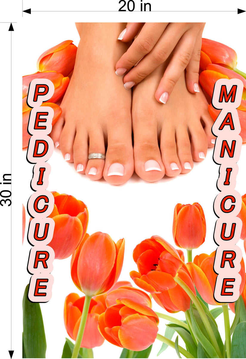 Pedicure & Manicure 16 Window Decal Interior/Exterior Vertical ...