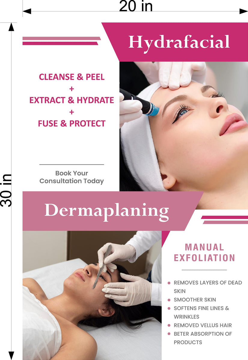 Facial 12 Treatment Care Vertical Perforated Window Vinyl Dermaplaning ...