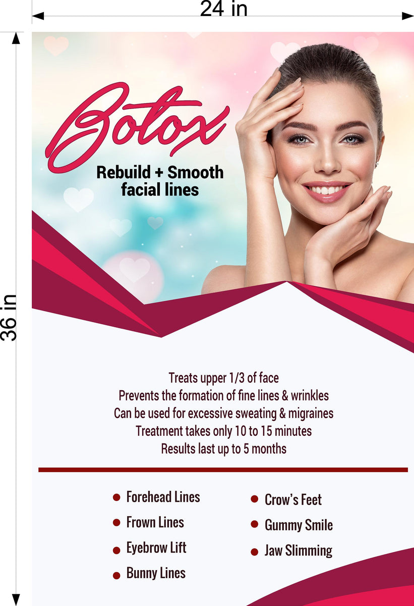 Botox 07 Perforated Salon Window Vinyl Vertical | NAILSIGNS.com – Nail ...