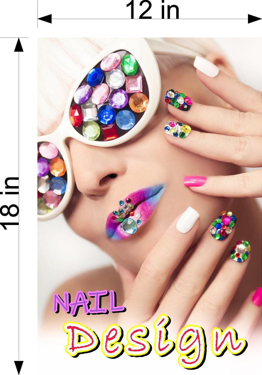 Nail Designs 04 Perforated Window Vinyl | NAILSIGNS.com – Nail Signs