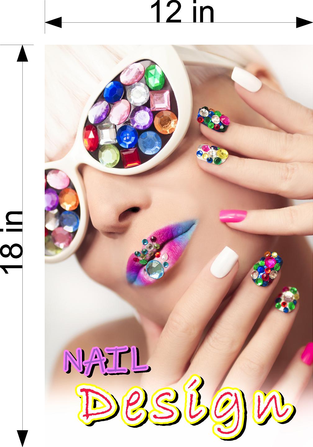 Nail Designs 04 Perforated Window Vinyl | NAILSIGNS.com – Nail Signs